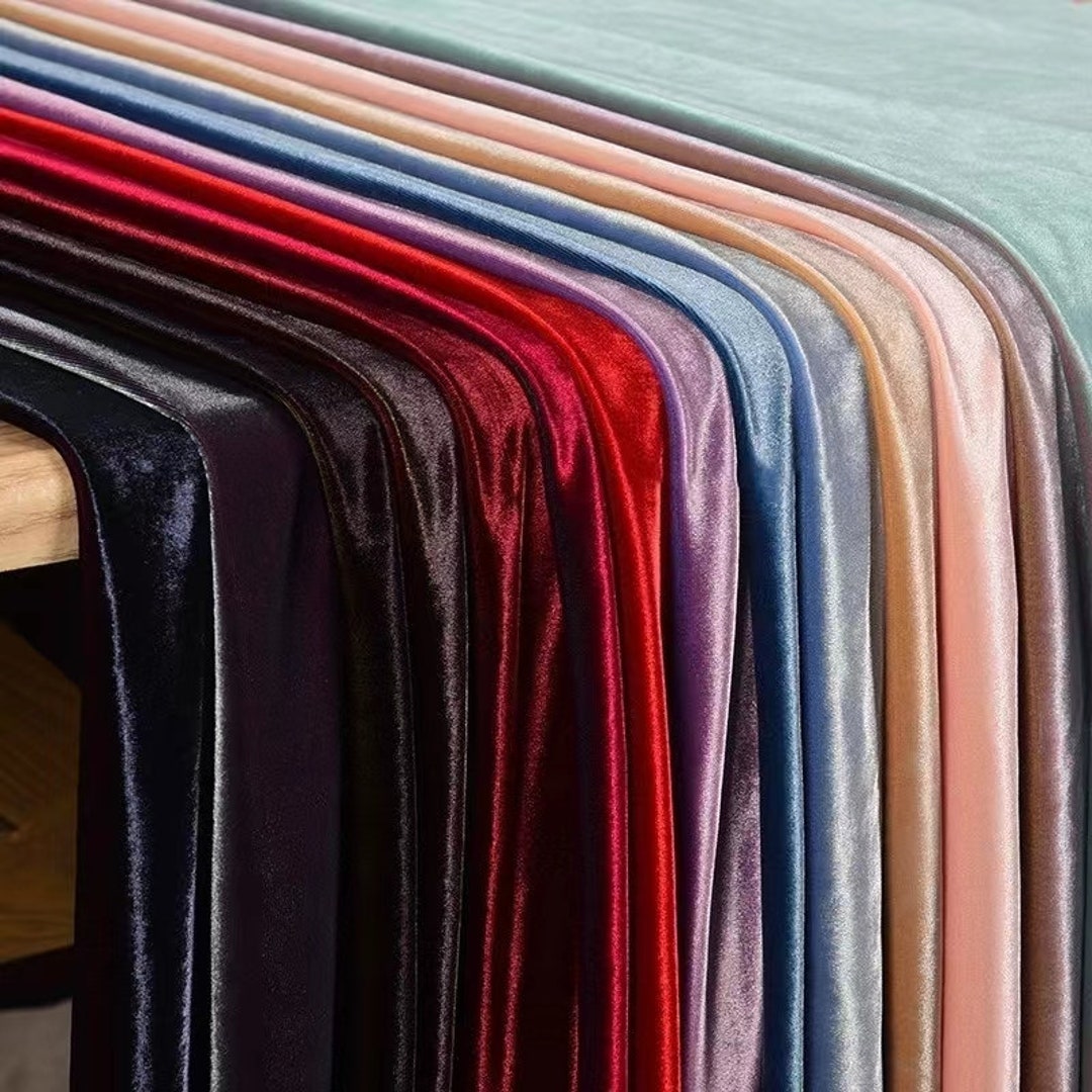 2tone Color Velvet Fabric,4way Stretch Soft and Smooth Well Drap Velvet ...