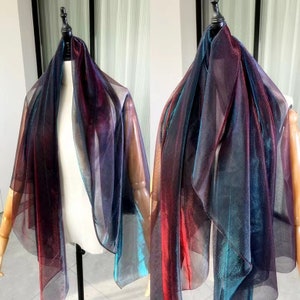 1yard Iridescent Cloak Fabric,2way Stretch Soft Smooth Fanric,hollow ...