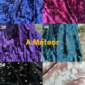 4way Stretch Navy Starry Sky Velvet Fabric,blue Soft Smooth Silk ...