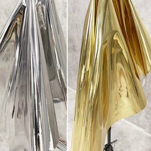 Silver Mirror PU Fabric,gold Mirror PU Fabric,sparkle Shiny PU Faux ...