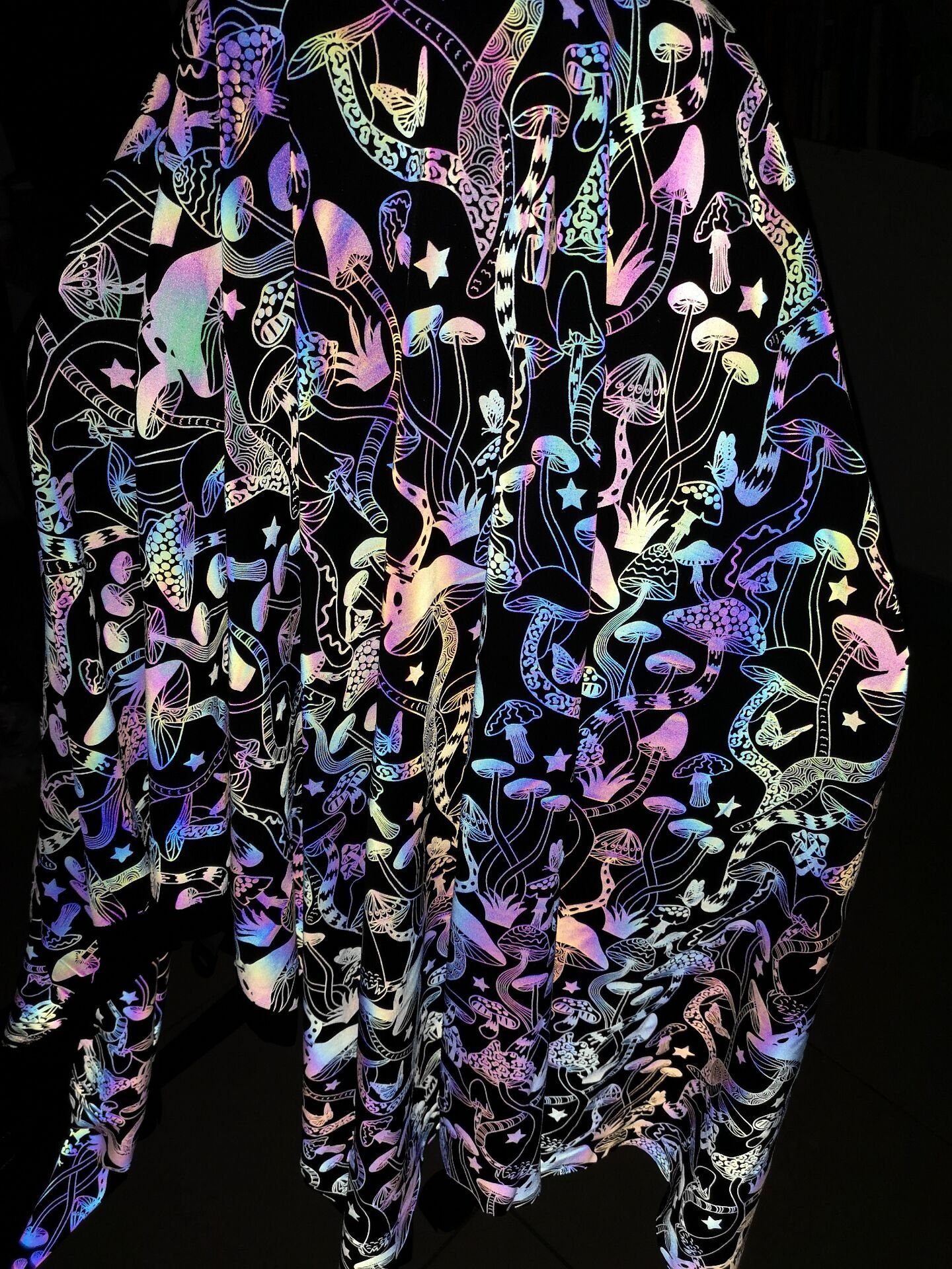 1 Yard 4-way Stretch Midnight Reflective Fabriciridescent - Etsy