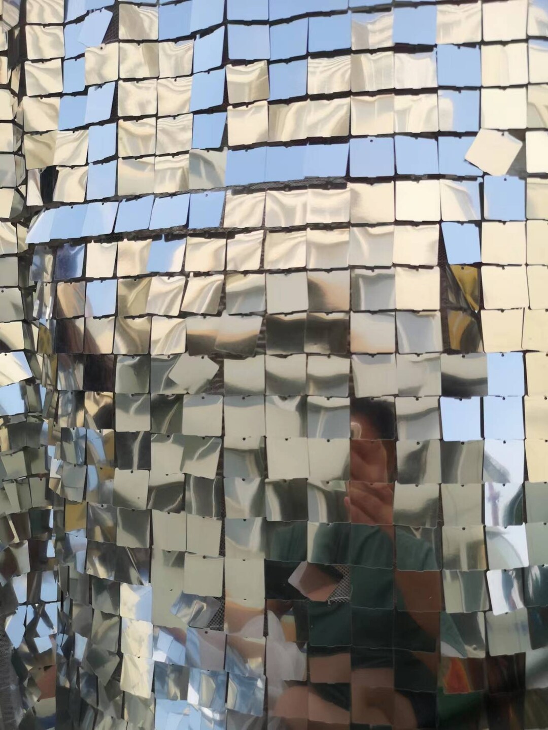 1yard Big Square Sequin Fabric,25mm Big Unicorn Iridescent Sequin ...