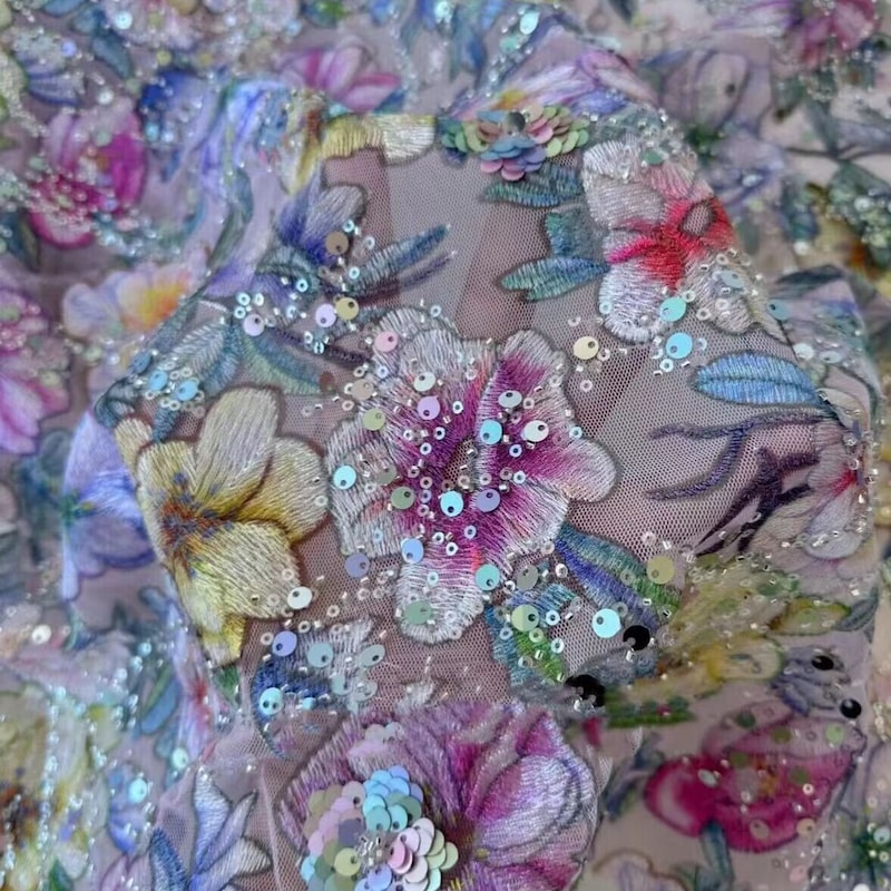 Beaded Lace Fabric - Etsy