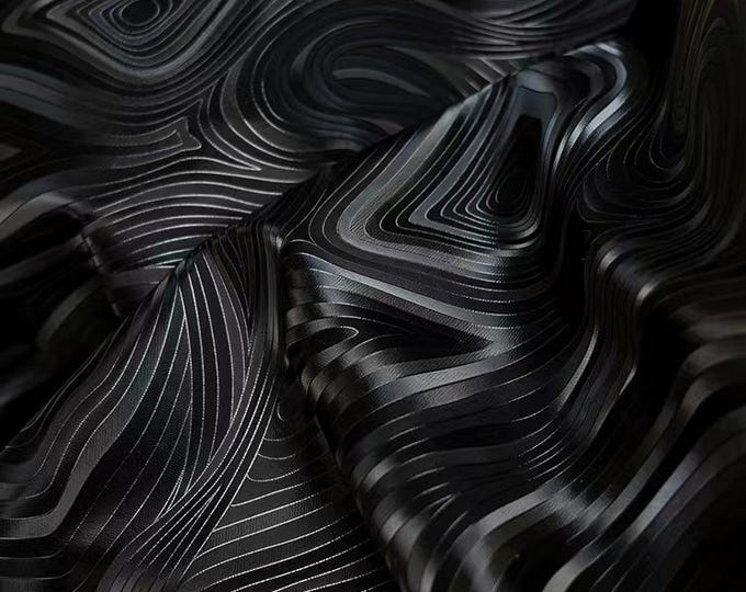 3D Waves Faux Leather,wave Leather Pu,jacket Fabric,clothes Trousers ...