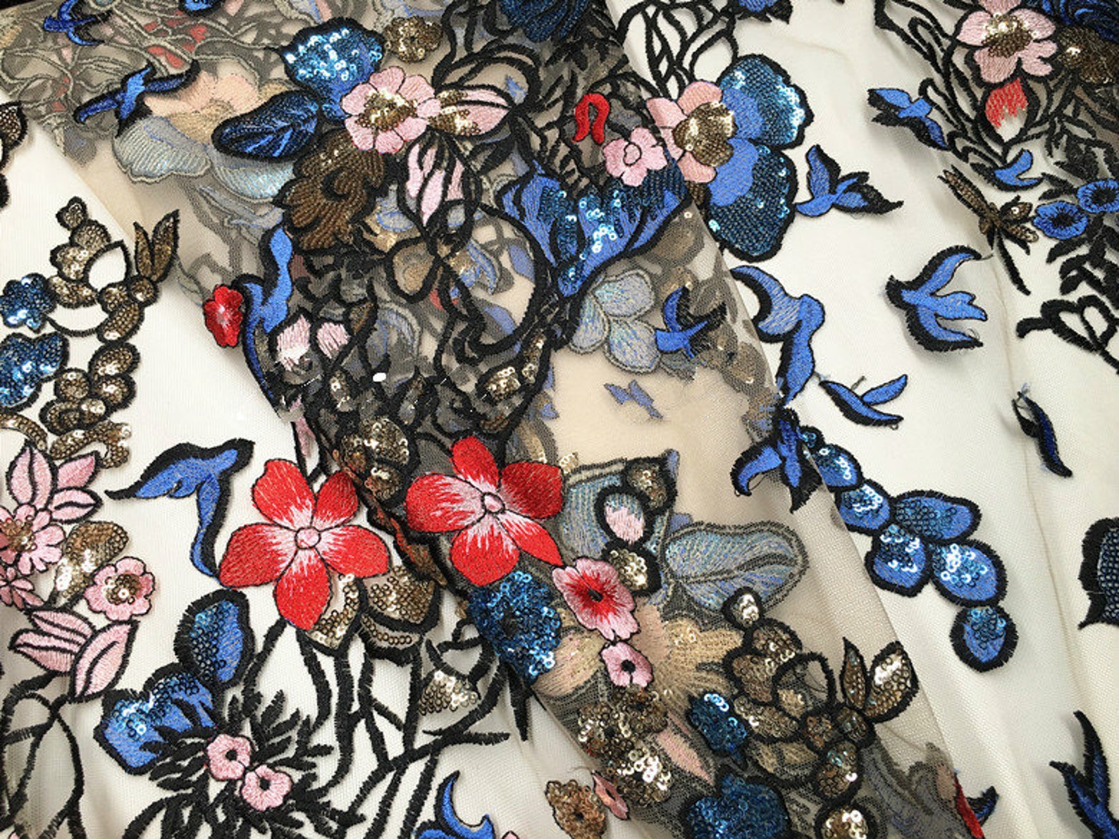 High Quality 1 Yard Multicolor Sequin Fabricwedding Bridal - Etsy