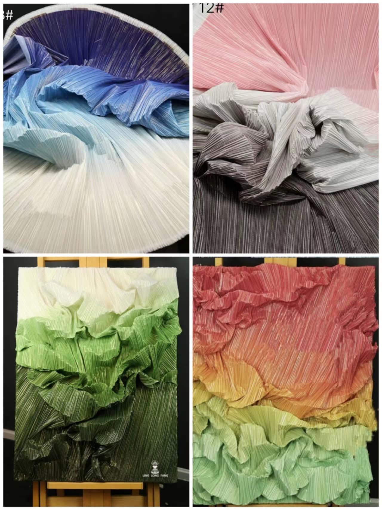 1yard Gradient Fabric Shiny Fabric,pleated Stiff Shape Ruff Fabric ...
