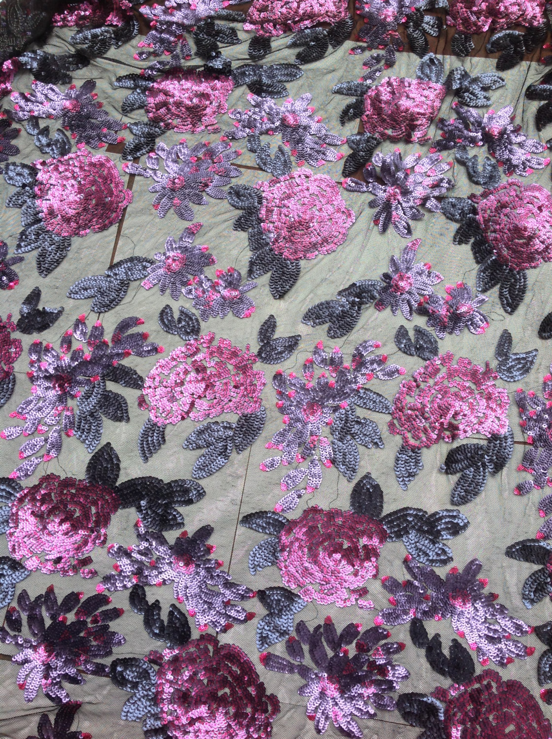 1 Yard Sequin Dress Fabric, Sequin Dresses, Floral Sequin Fabric,sequin ...