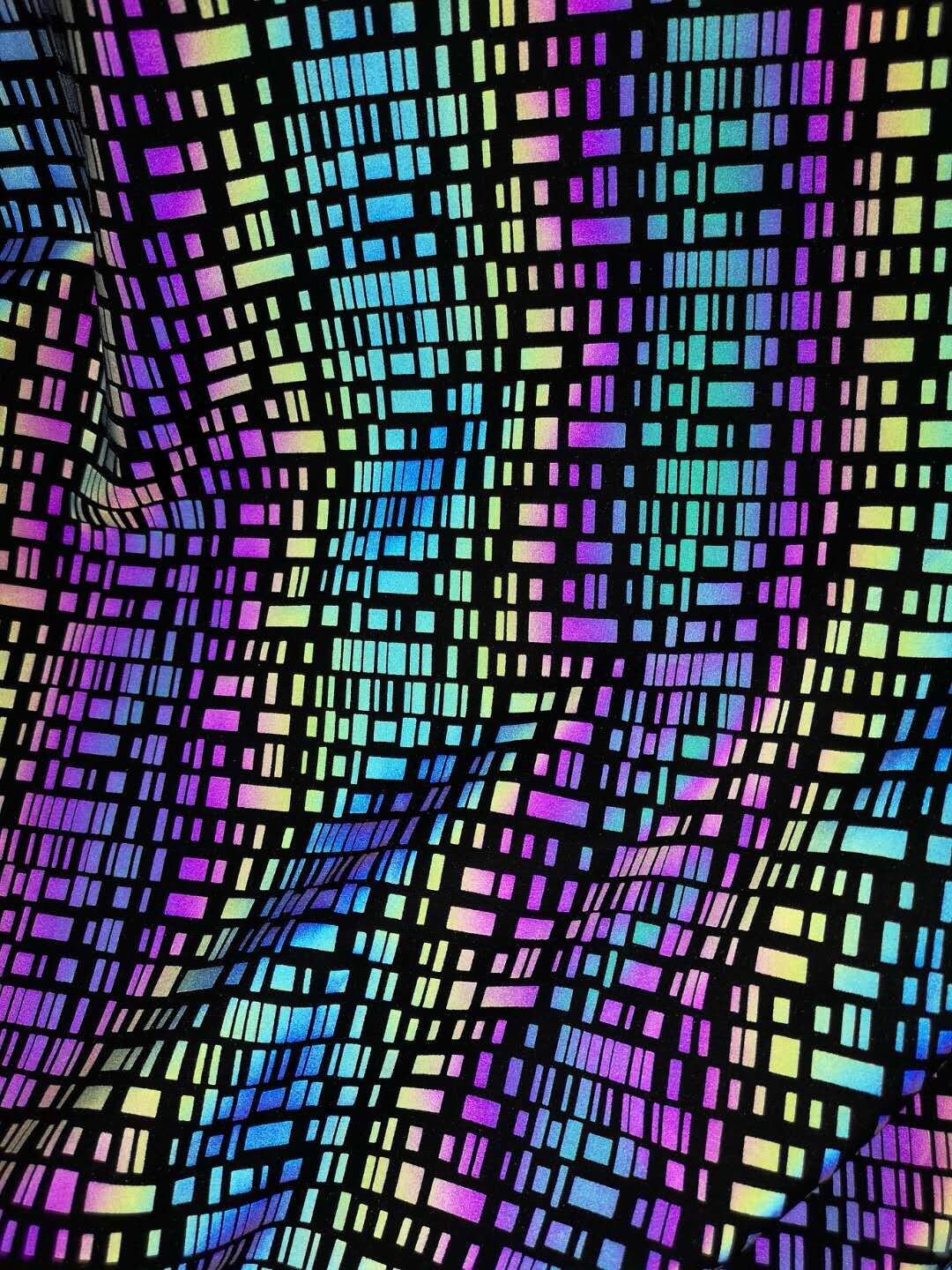 1 Yard 4Way Stretch Dark Reflective FabricIridescent Rainbow | Etsy