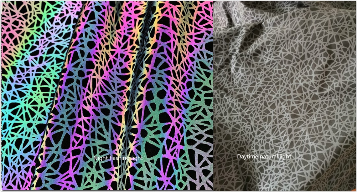 1Yard Reflective FabricReflective Iridescent Rainbow Color in | Etsy