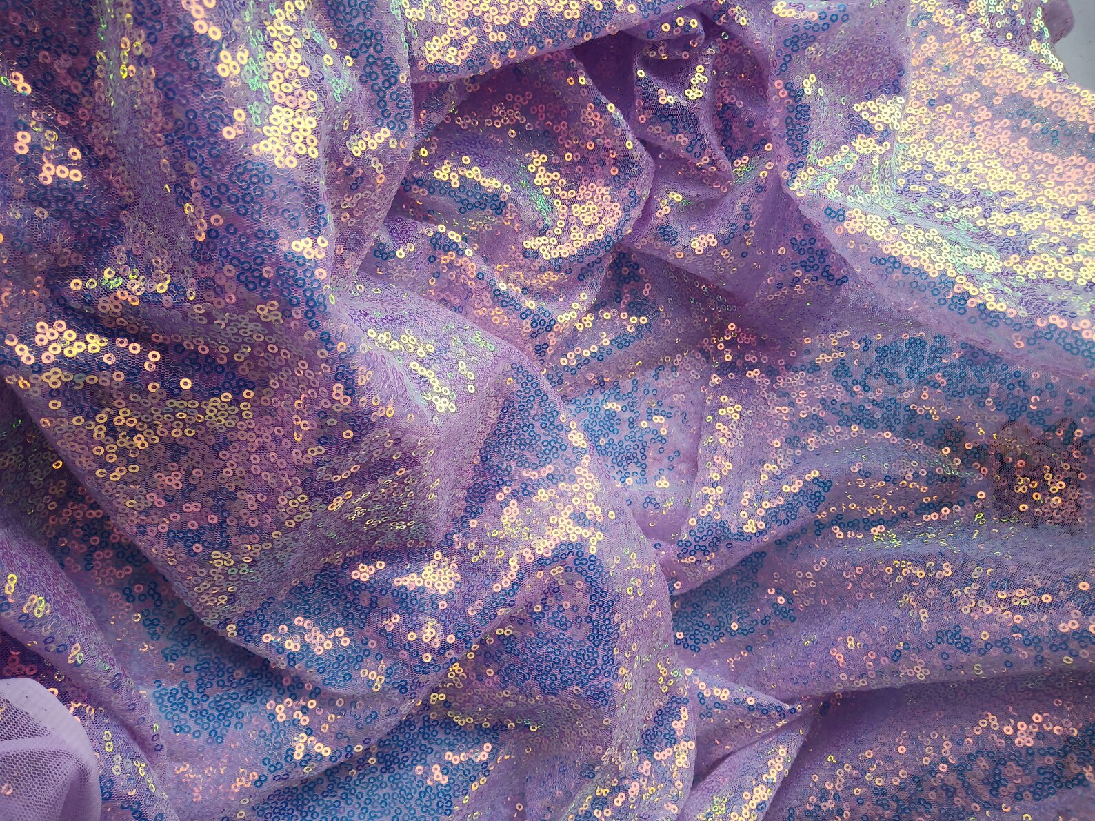 1yard Iridescent Purple Sequin Fabric,holographic Background,glitter ...