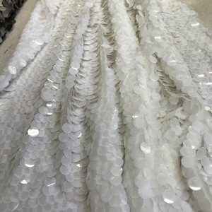 New!!1yard Cream Color Sequin Fabric,dangling Drop Sequin Fabric ...