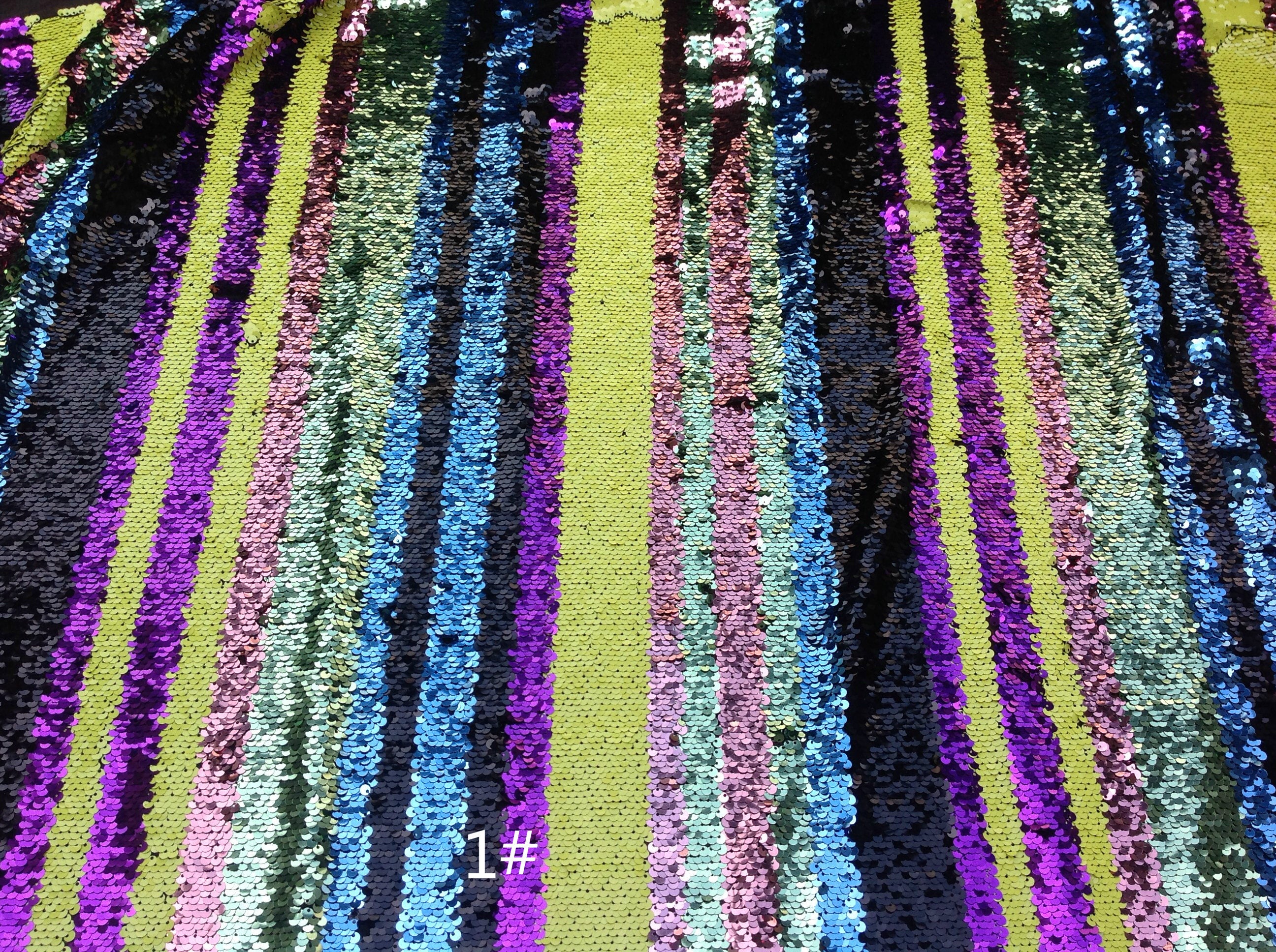 New1 Yard Multicolor Sequin Fabricstripe Sequin Kimono - Etsy