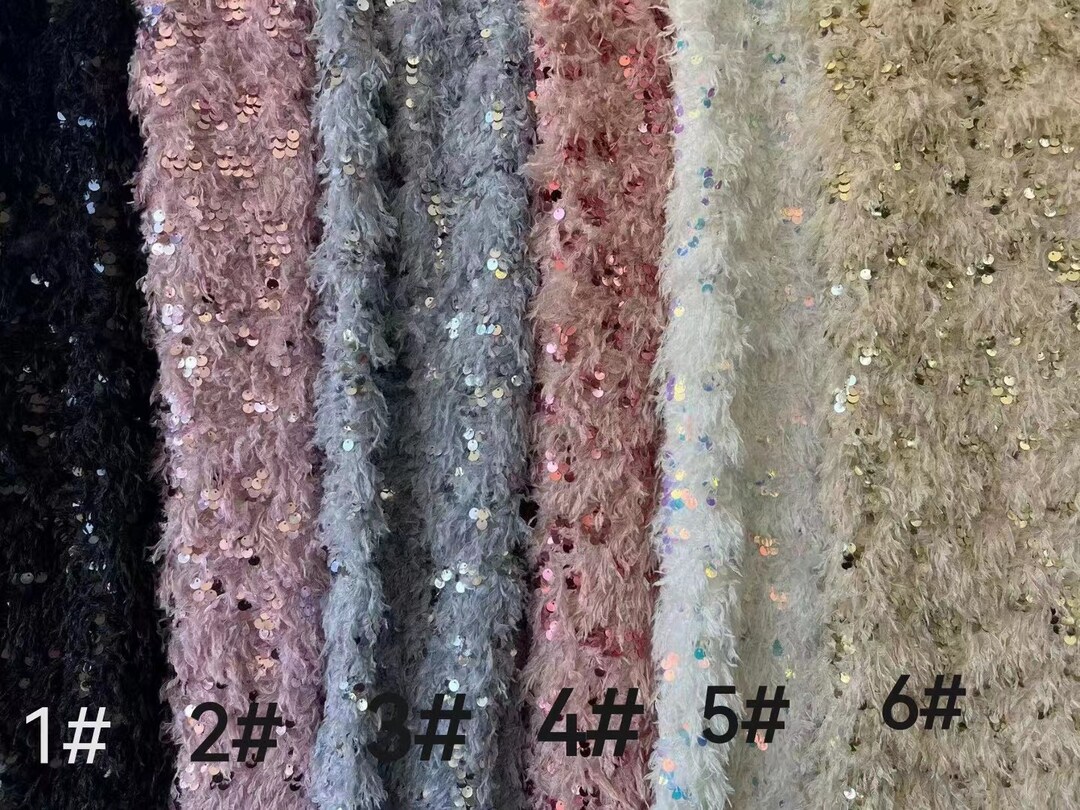 Grey Feather Velvet Sequin Fabric,imitation Feather Fabric,soft Smooth ...