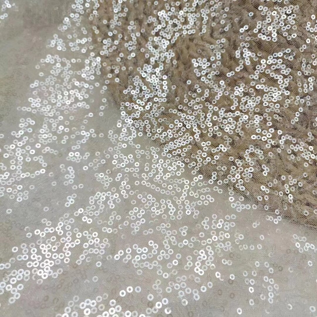 1yard Super Shiny Crystal Clear Sequin Fabric,transparent Embroidery ...