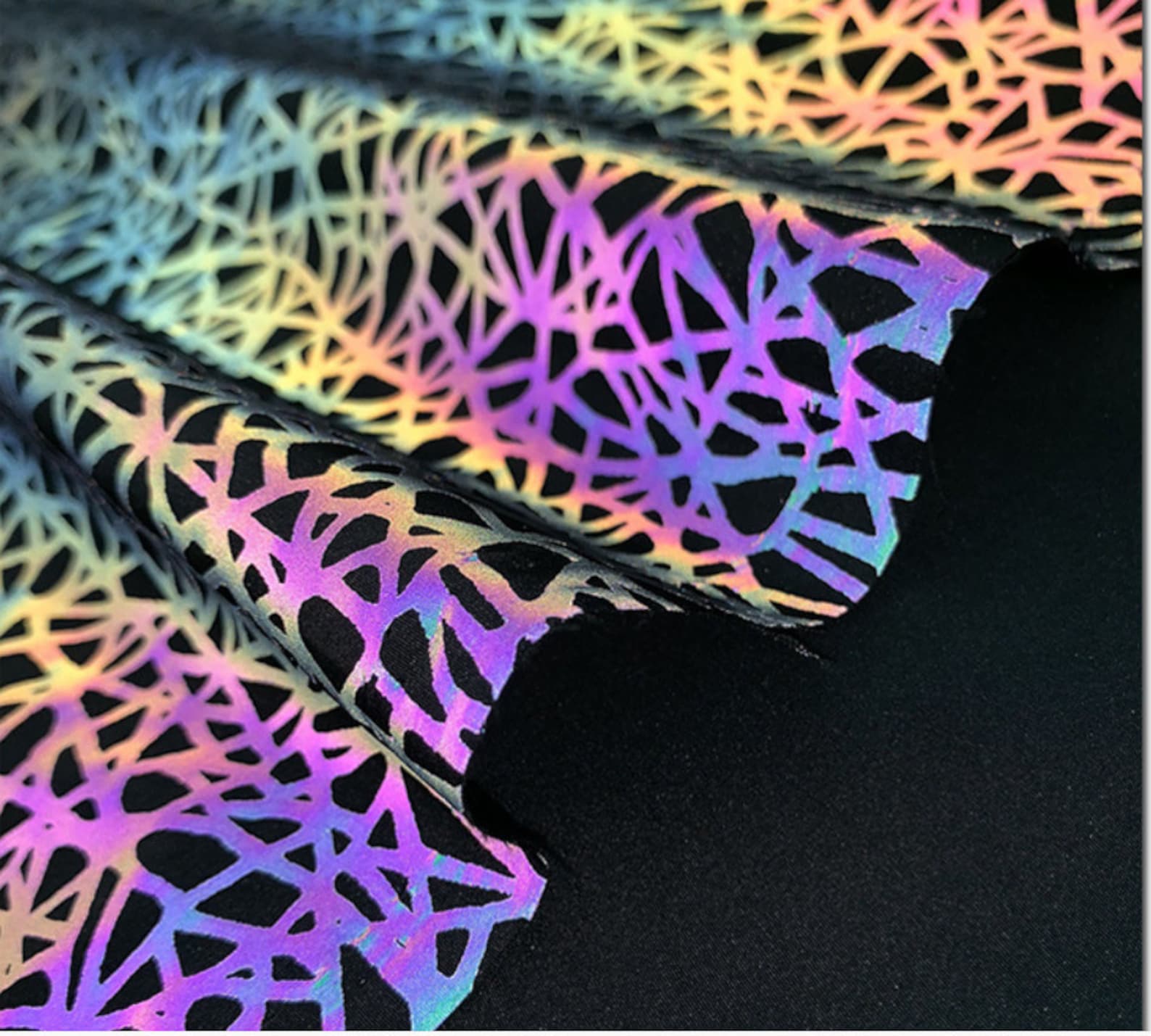 1yard Reflective Fabricreflective Iridescent Rainbow Color in - Etsy