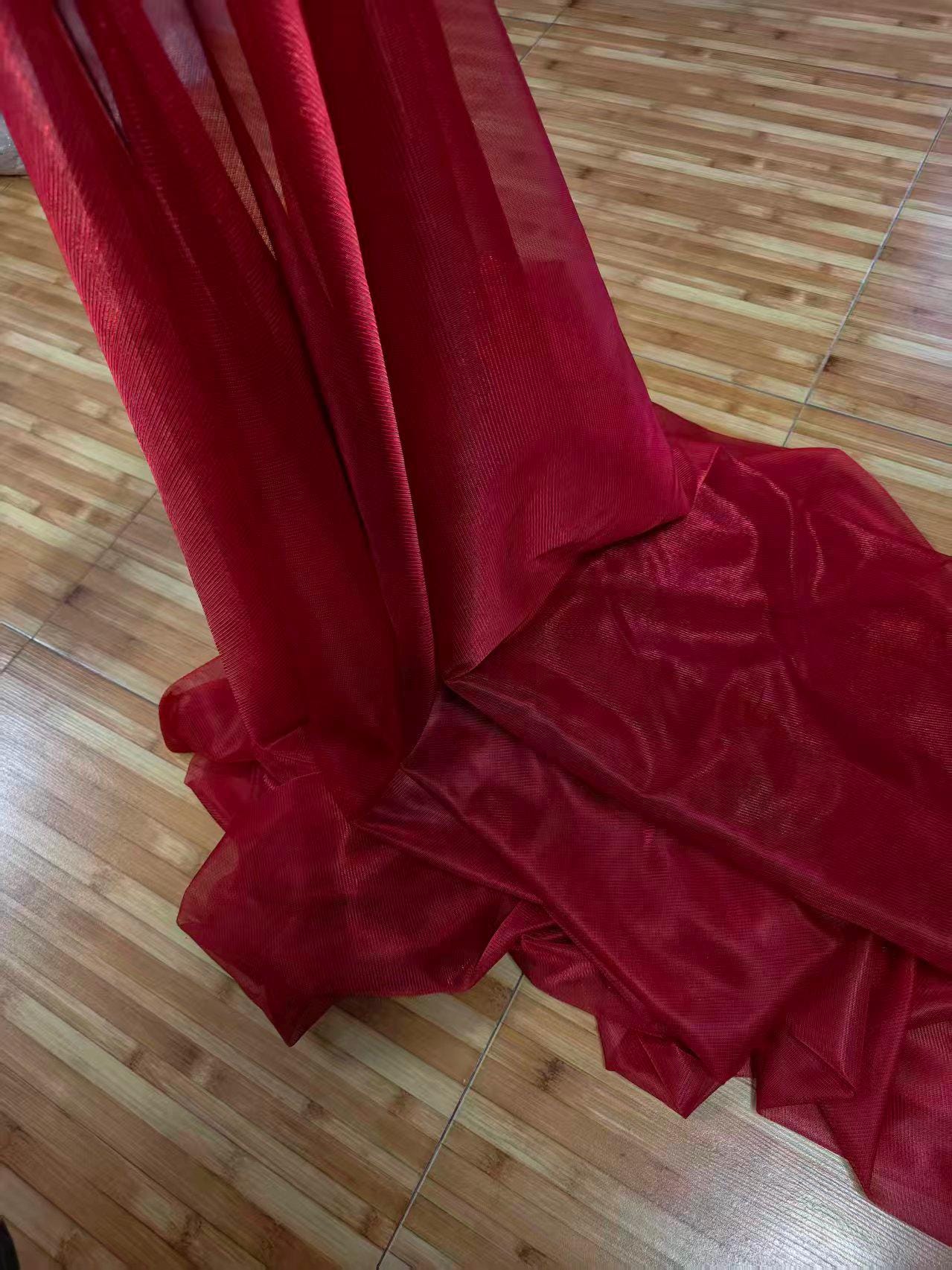1yard Iridescent Red Black Glowing Fabric,2way Stretch Soft Smooth ...