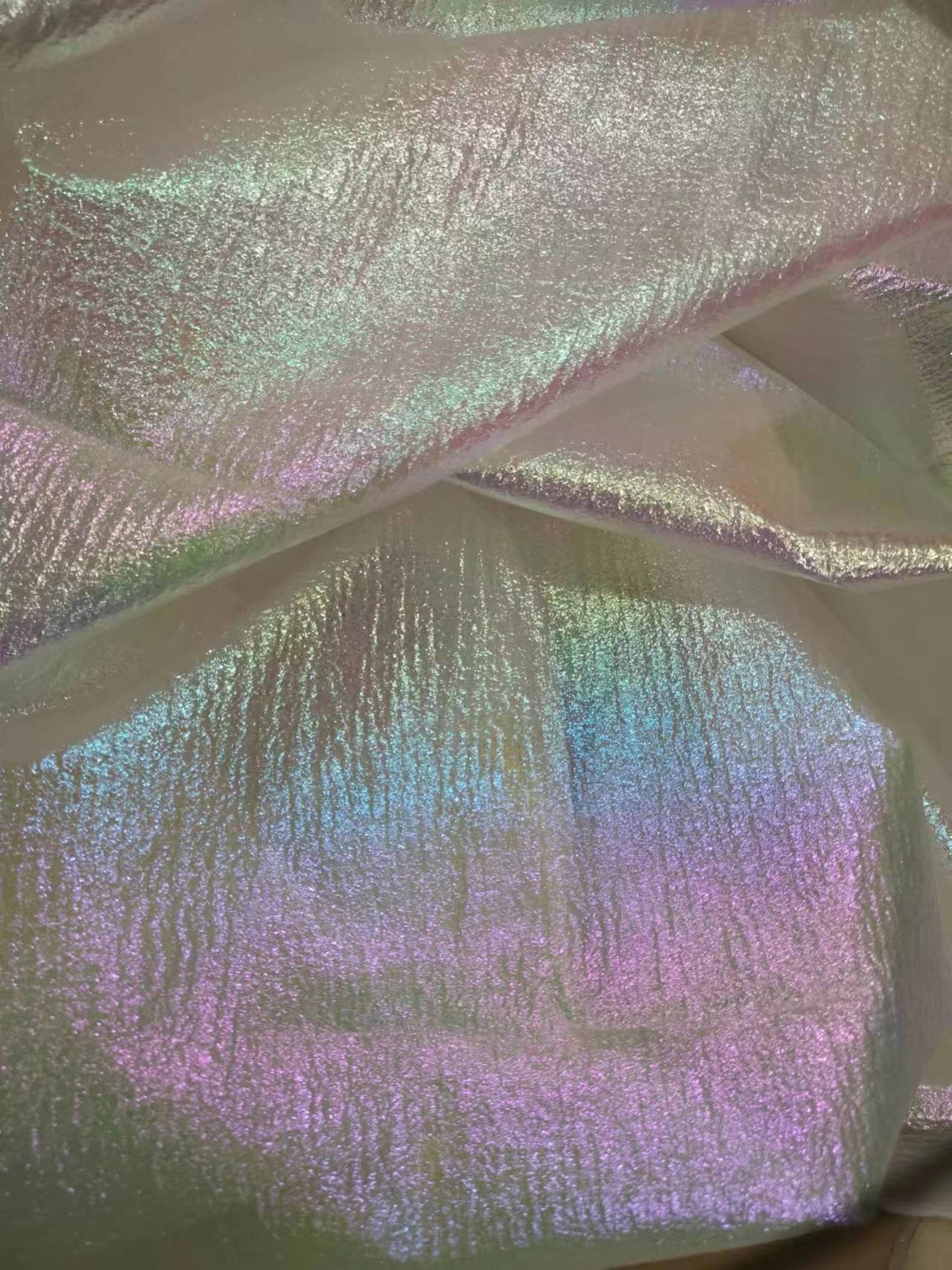 Iridescent Folds Pearl Yarn, Crinkle Sheer Organza Fabric,pleated ...
