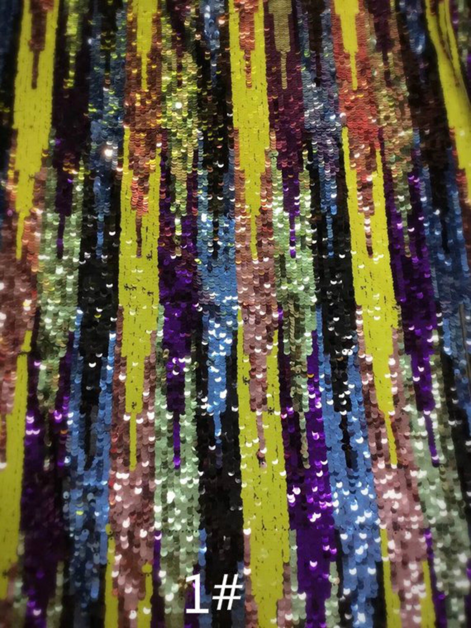 New Design1 Yard Multicolor Sequin Fabricmix Colos Sequin - Etsy