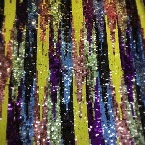 New Design!1 Yard Multicolor Sequin Fabric,mix Colos Sequin Mesh Fabric ...