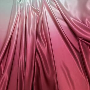 Wine Red Ombre Satin Fabric,stiff and Smooth Gradient Prom Party ...