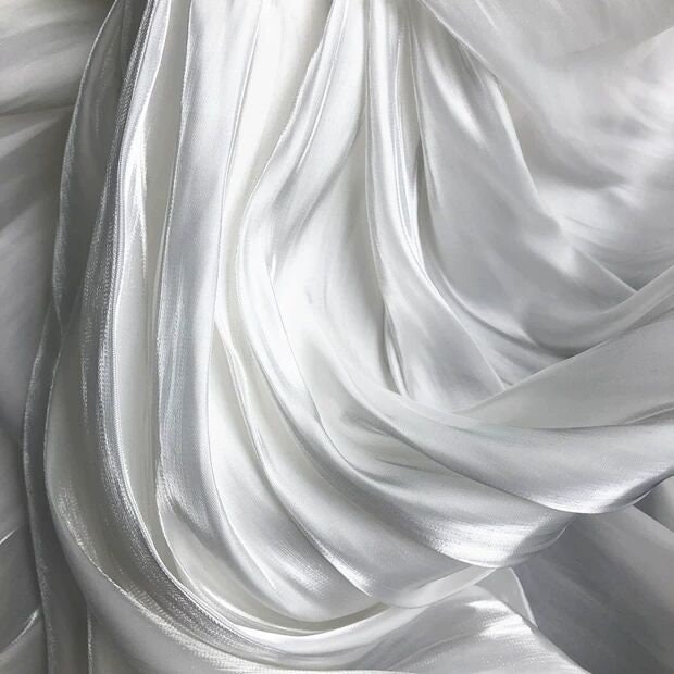 1 Yard Smooth Soft Silk Fabricoff-white Pearl Fabricwell | Etsy