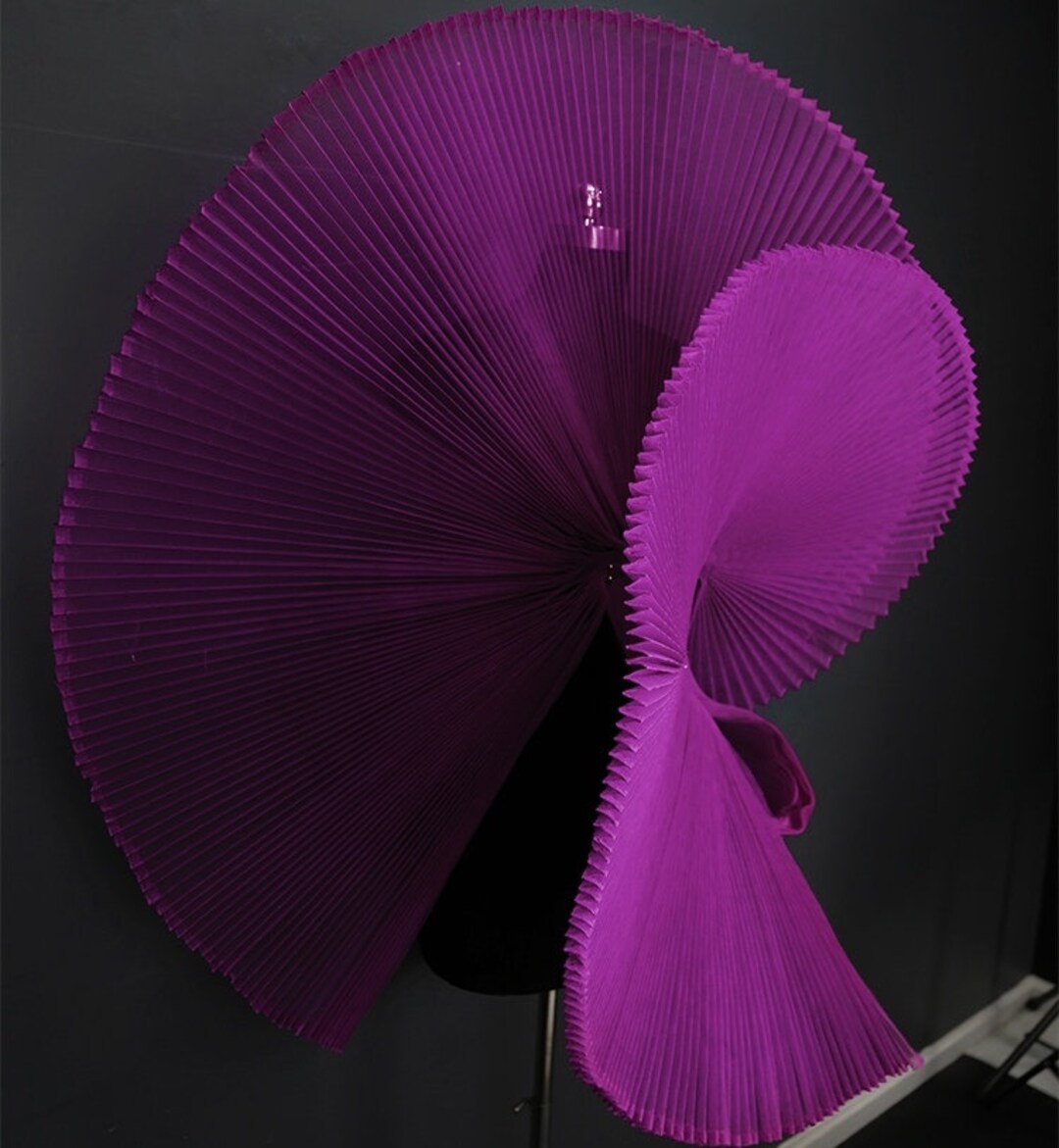 Pleated Hard Fabric,purple Hard Hand Feel Fold Tulle Fabric,ruff Lace ...