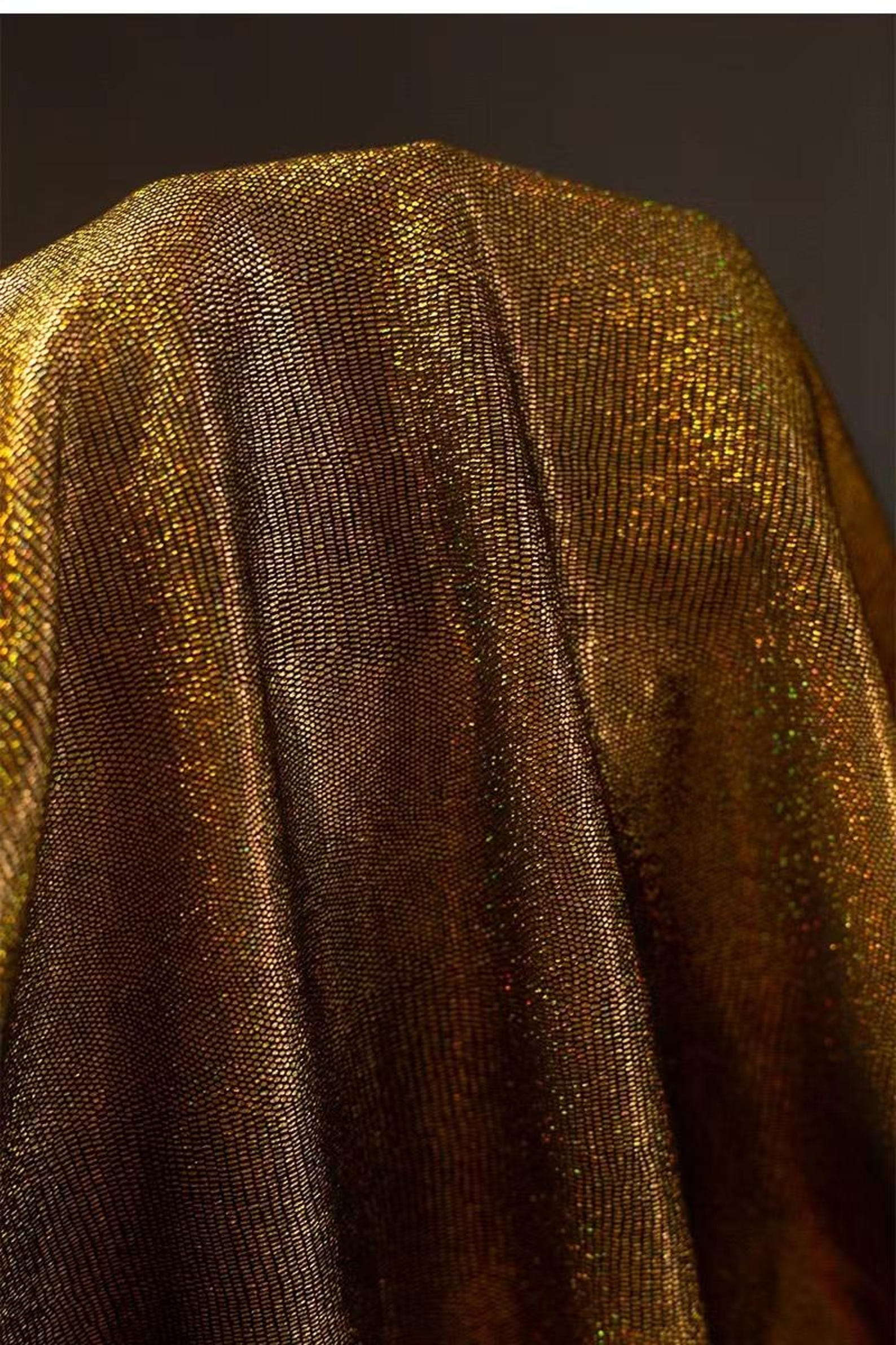 Iridescent Holographic Gold Sequin Fabric,mini Sequin Were Stick on ...