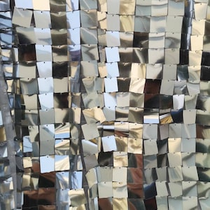 1yard Big Square Sequin Fabric,25mm Big Unicorn Iridescent Sequin ...