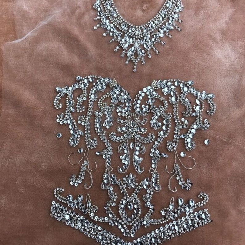 1PC Silver White Beaded Lace Appliquegorgeous Lace - Etsy