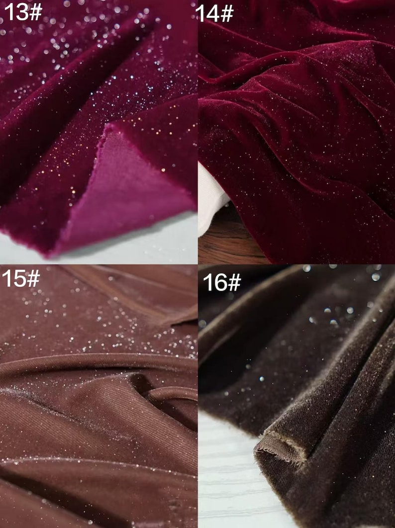 Sparkle Glitter Velvet Fabric,glitter Threads Embroidery in Fabric ...