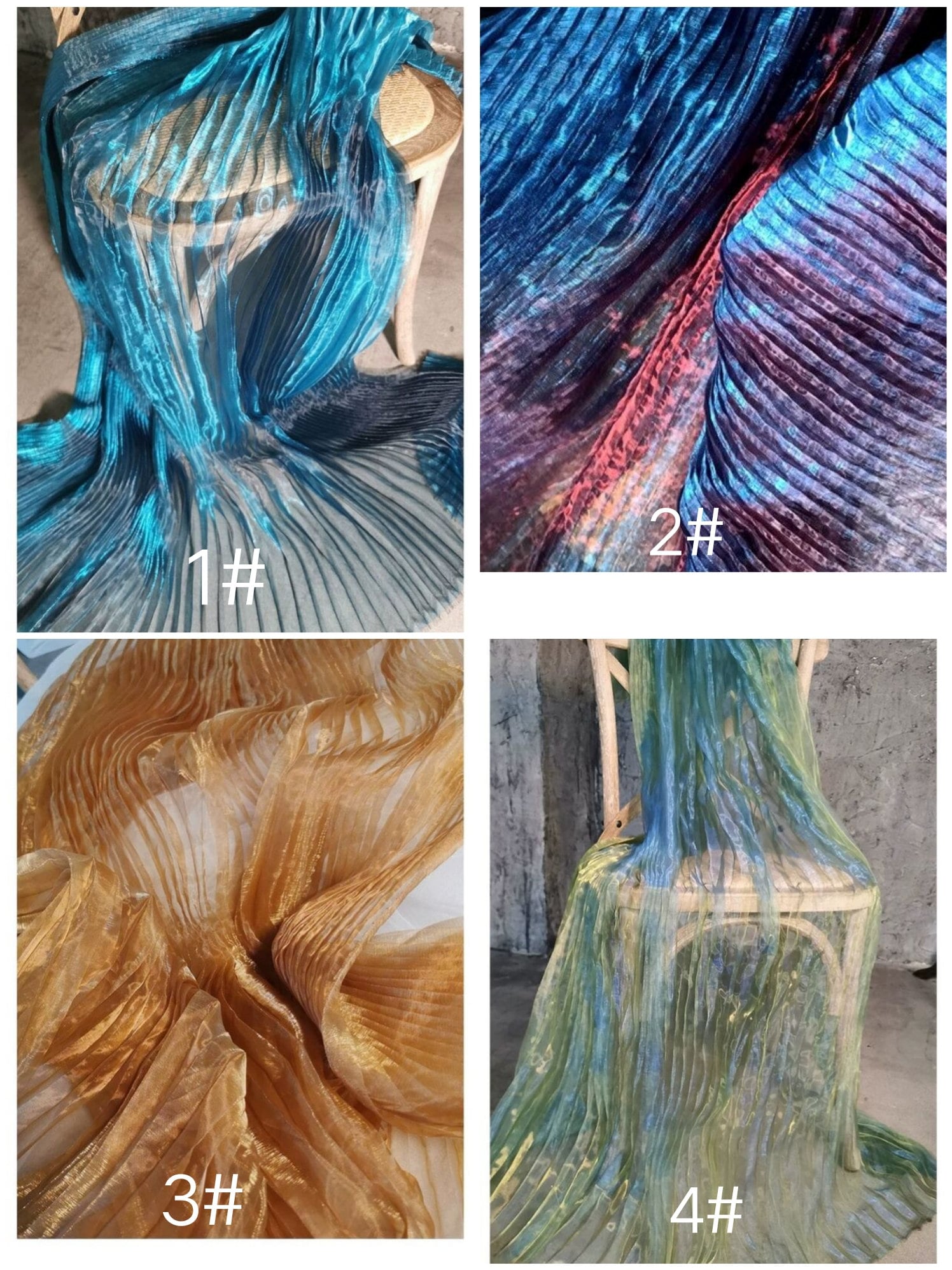 1yard Ruff Iridescent Holographic Tulle Fabricmagic Organza - Etsy