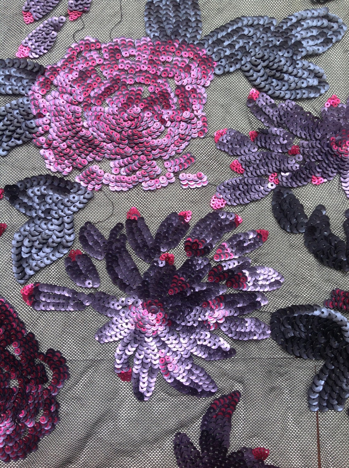 1 Yard Sequin Dress Fabric, Sequin Dresses, Floral Sequin Fabric,sequin ...
