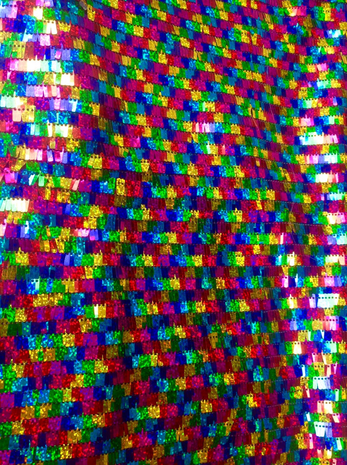 1 Yard Rainbow Multicolor Sequin Fabricholographic Sequin - Etsy