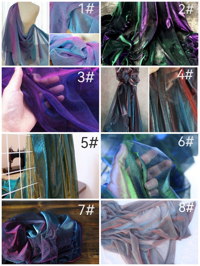 1yard Iridescent Glowing Fabric,2way Stretch Soft Smooth Magic Fabric ...