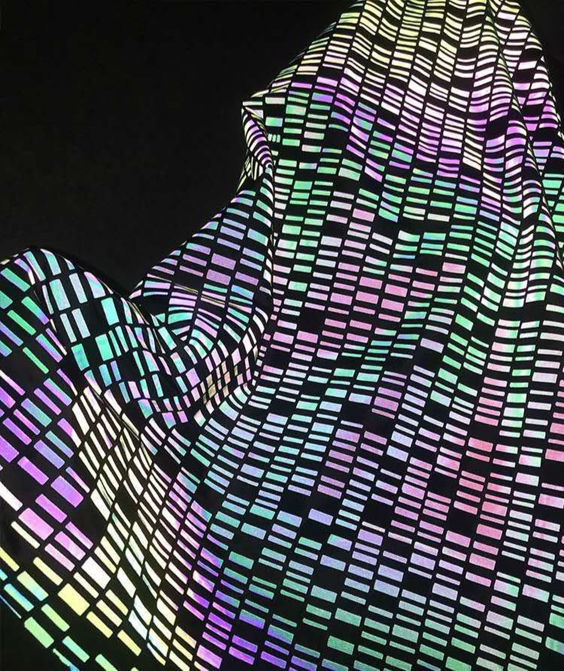 1 Yard 4Way Stretch Dark Reflective FabricIridescent Rainbow | Etsy