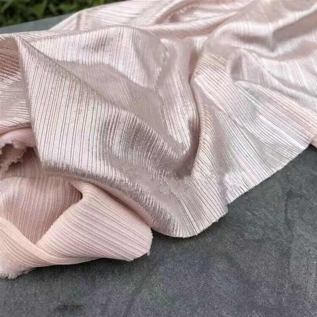 2way Stretch Shiny Soft Fabric,sparkele Strip Texture Fabric,well Drop ...