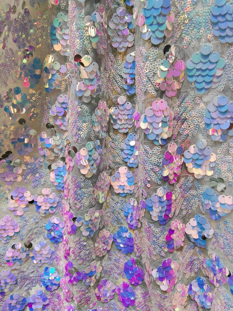 1yard Iridescent Flower Sequin Fabricgorgeous Grape Pattern - Etsy