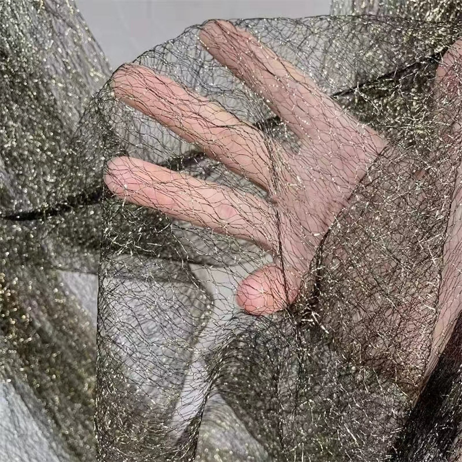 1yard Iridescent Mesh Fabric,magic Hollow Out Fabric,background Fabric ...