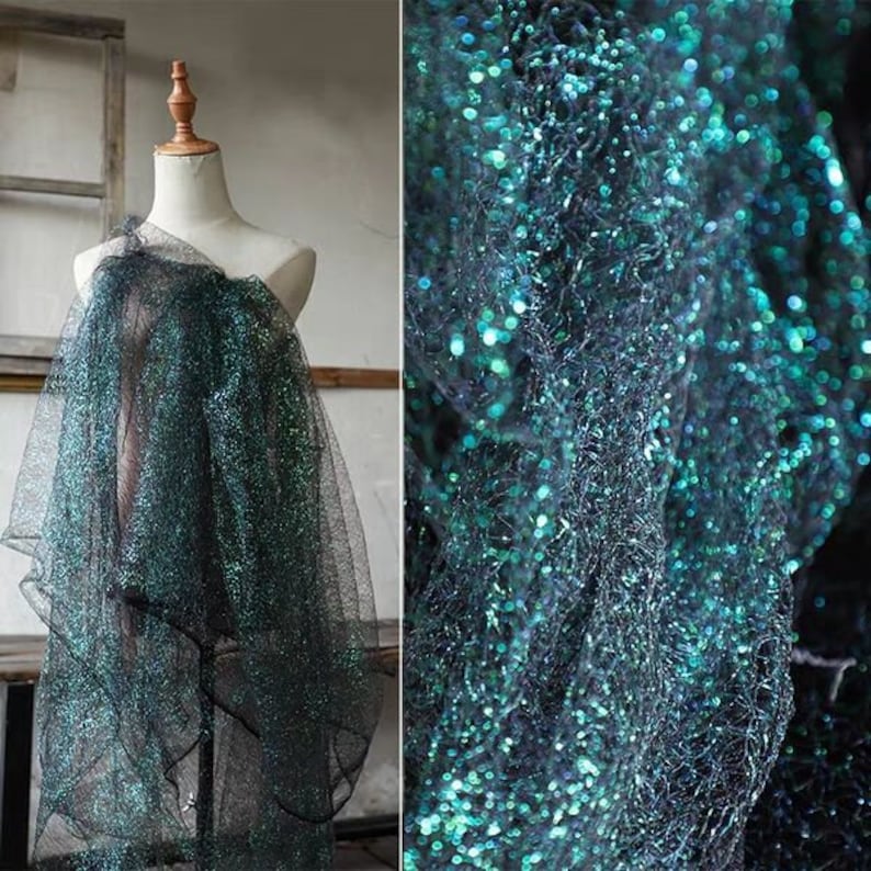 1yard Iridescent Mesh Fabricmagic Hollow Out - Etsy