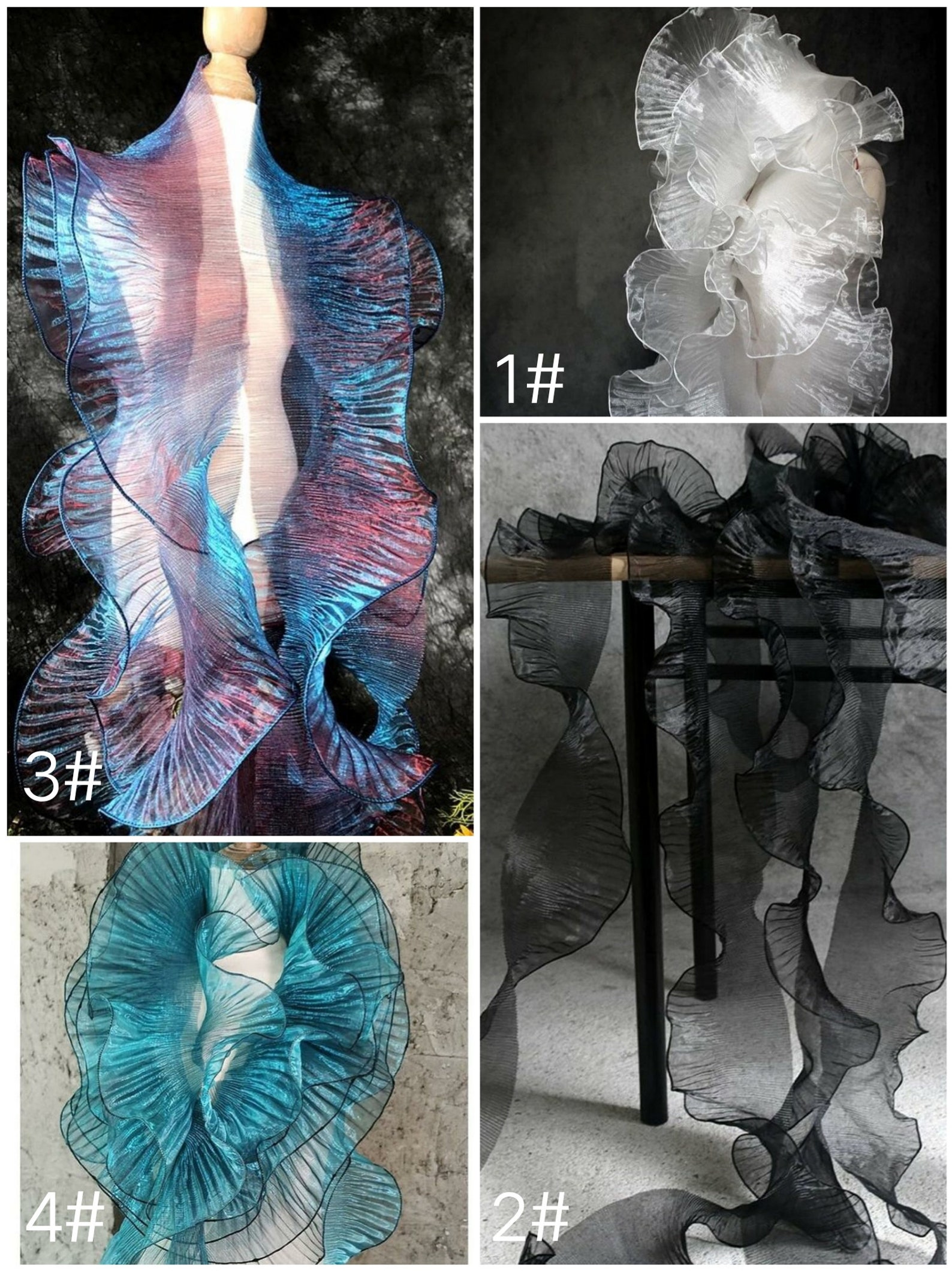 New1yards Organza Lotus Lace Trimgreen Transparent Lace | Etsy