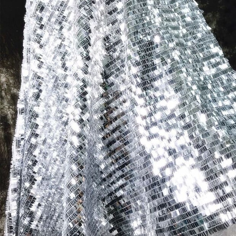 Silver Sequin Linen - Etsy