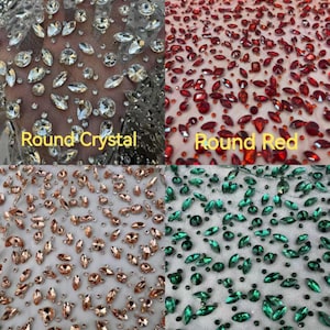 Crystal Silver Rhinestone Fabric,ombre Pattern of 3D Mix Shape ...