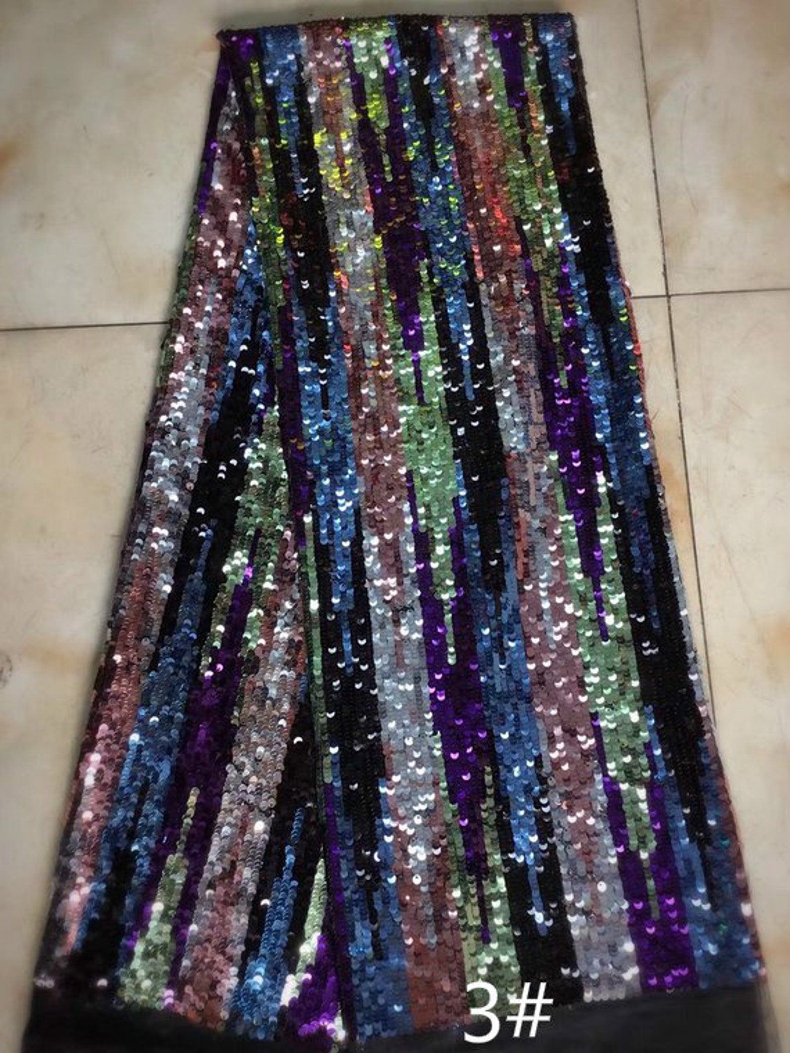 New Design1 Yard Multicolor Sequin Fabricmix Colos Sequin - Etsy