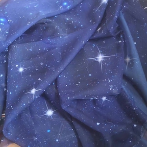 Starry Sky Chiffon Fabric,navy Space Chiffon Fabric, Universe Star ...