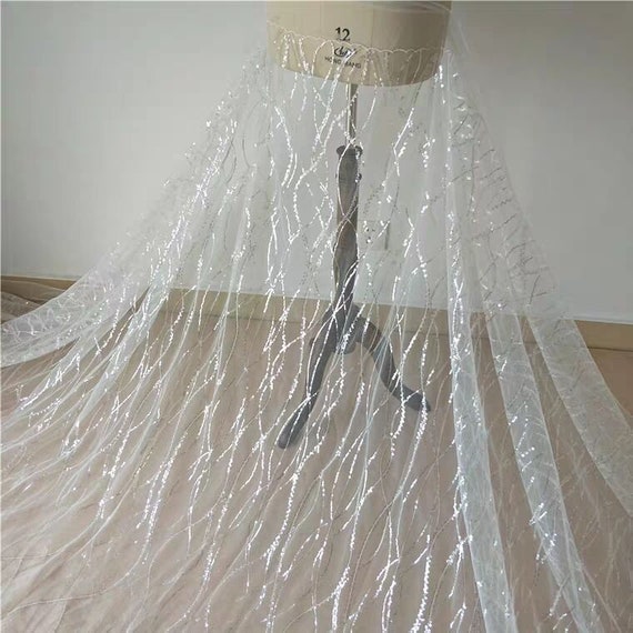 1yard Super Shiny Crystal Clear Sequin Lacewave Sequin - Etsy