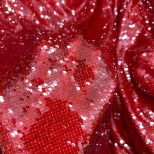 Wine Red Sequin Fabric,super Shiny Crystal Mermaid Sequin Fabric ...