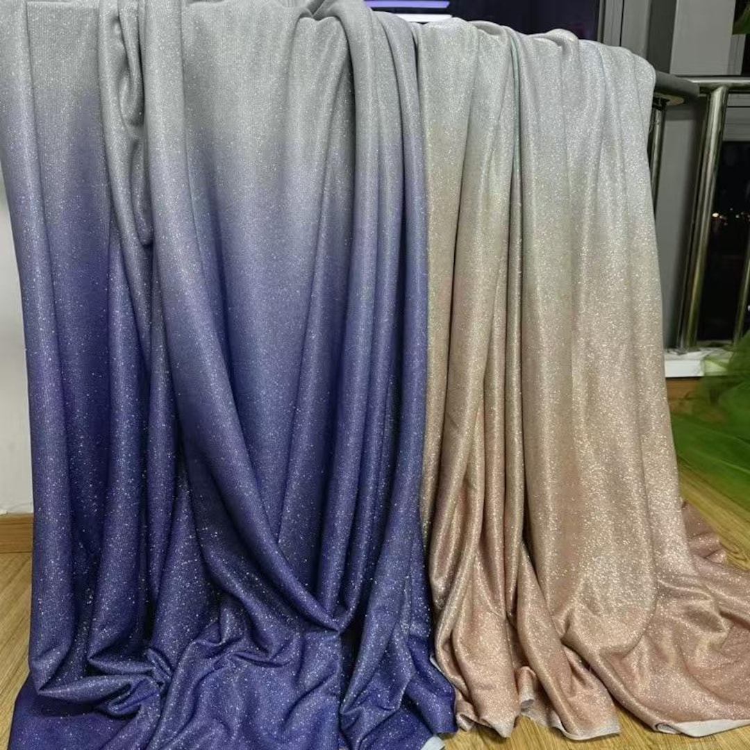 Gradient Glitter Spandex Fabric,2way Stretch Shimmer for Prom Party ...
