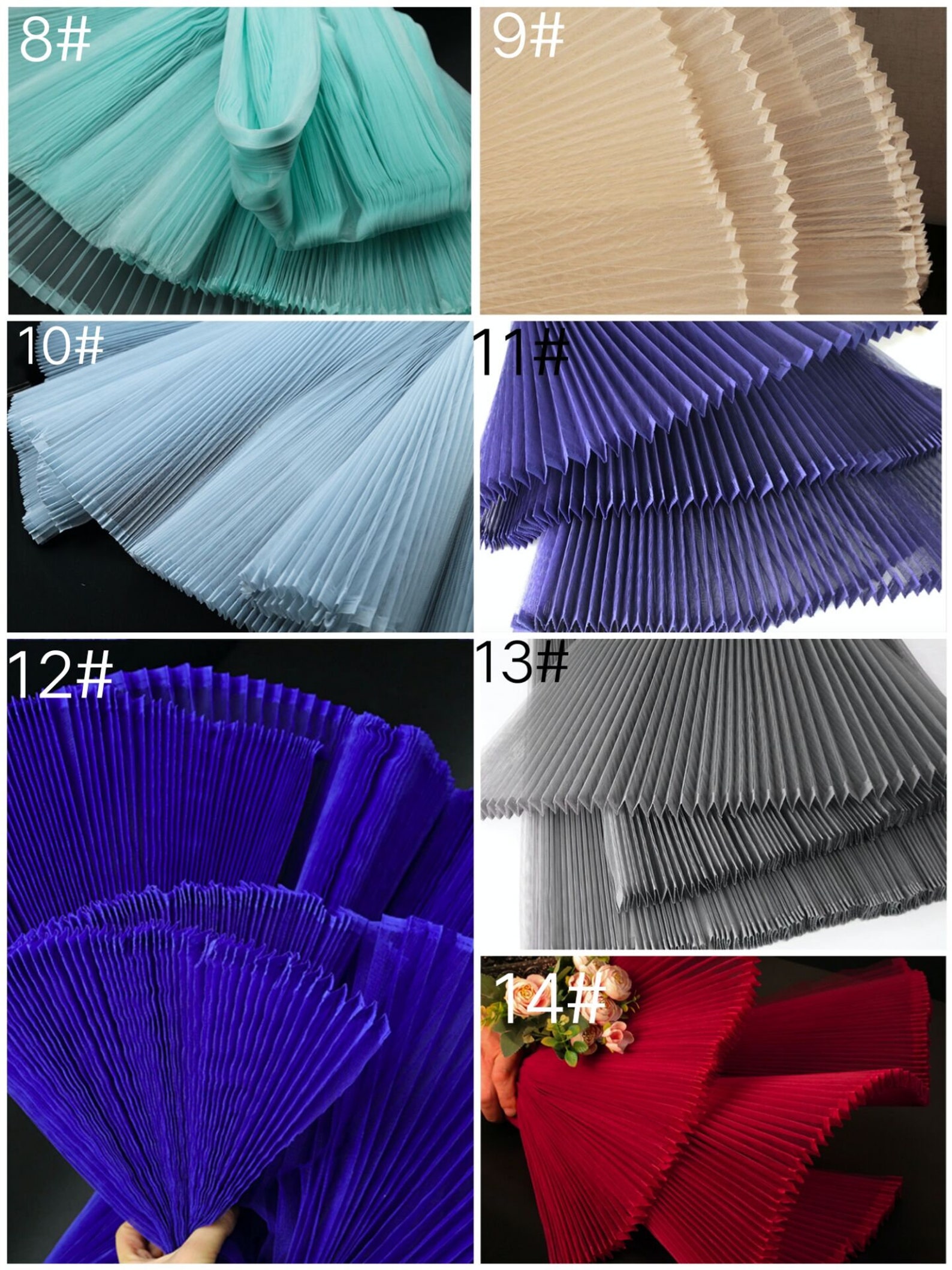 1yard Pleated Mesh Fabric,hard Hand Feel Fold Tulle Fabric,ruff Lace ...