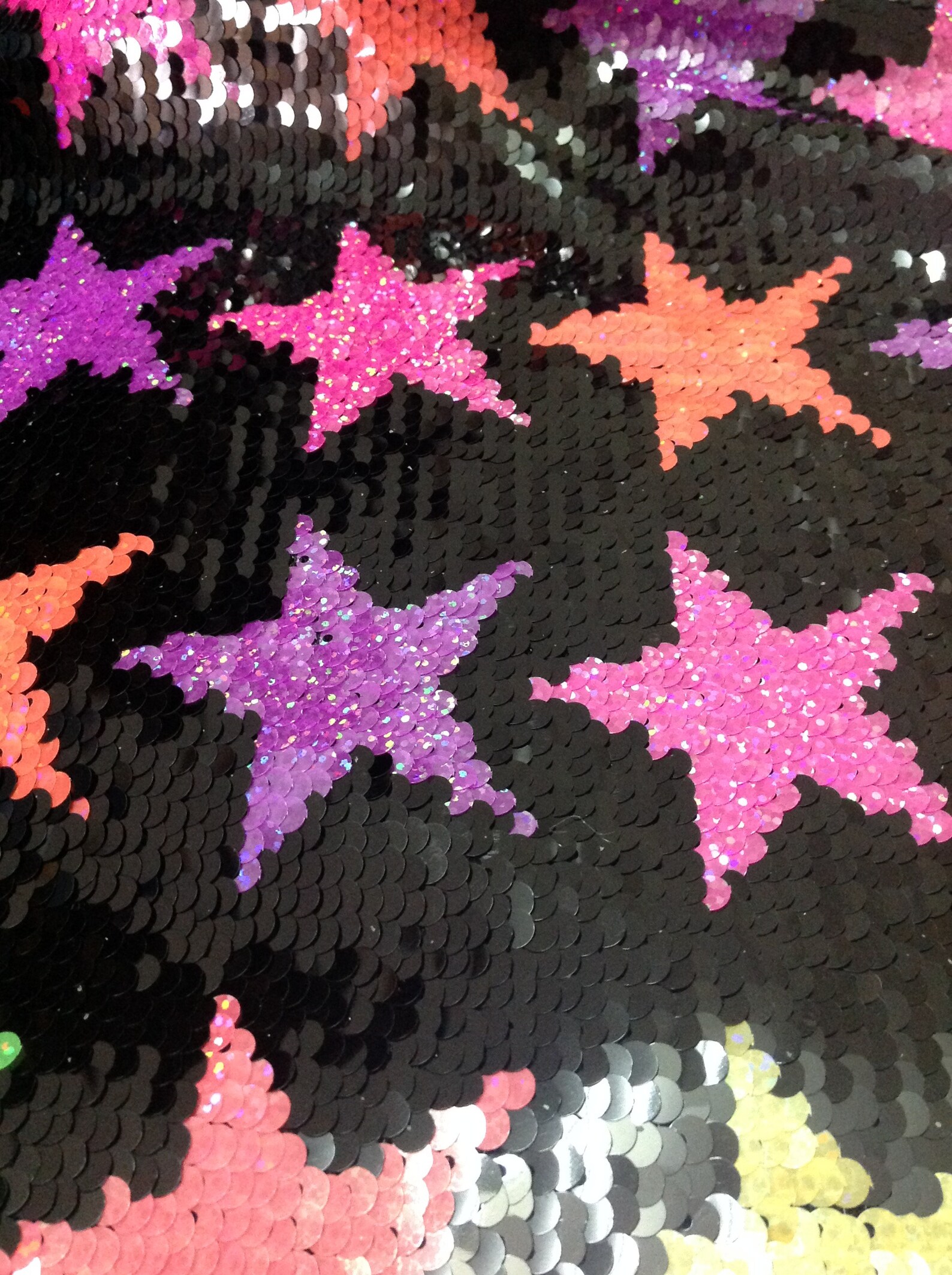2019new 1 Yard Multicolor Stars Sequin Fabricreversible - Etsy