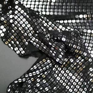 Shiny Silver Mirror Sequin Fabric,round Sequins Were Stick on Slight ...